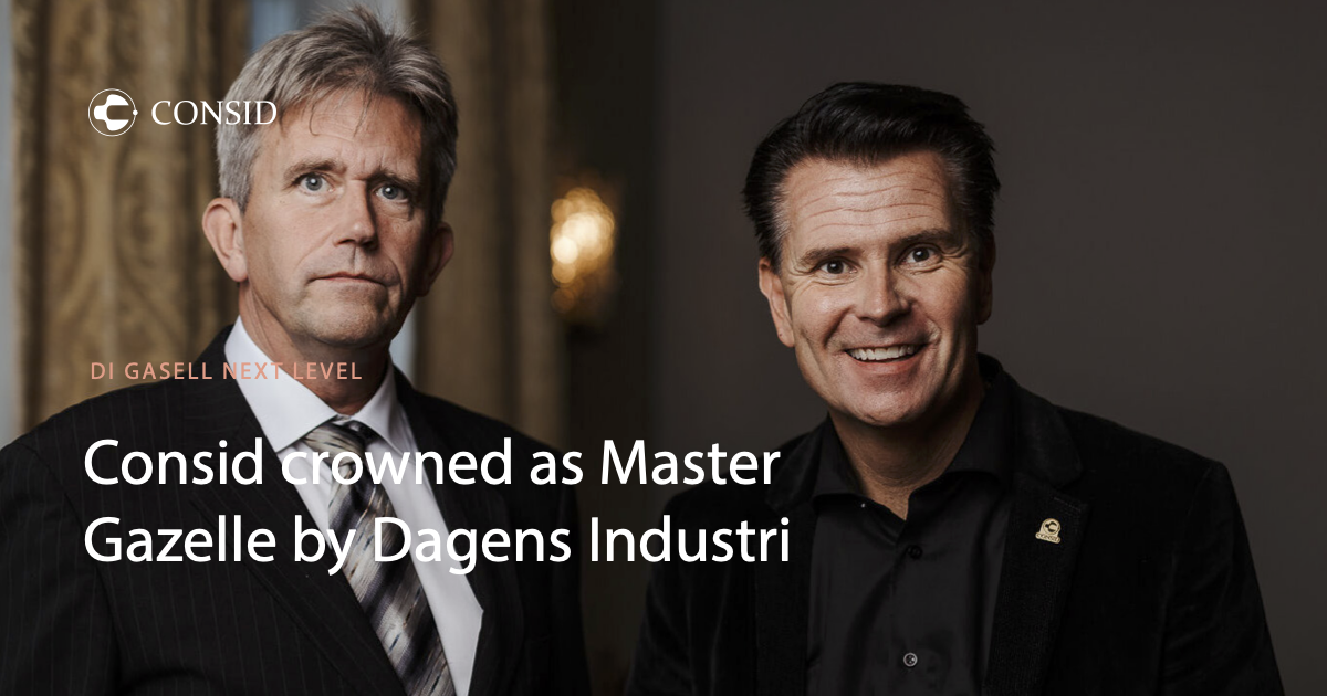 Consid becomes Master Gazelle – Peter Hellgren to participate in DI Gazelle Next Level - Consid